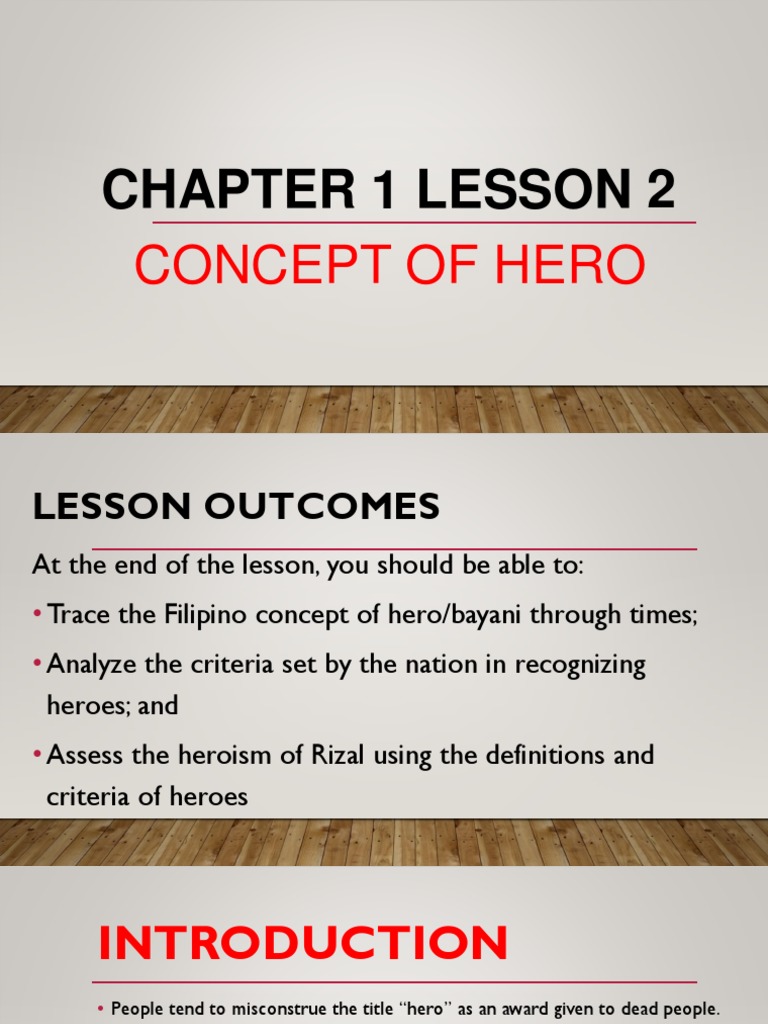 Chapter 1 Lesson 2: Concept of Hero | PDF | Philippines