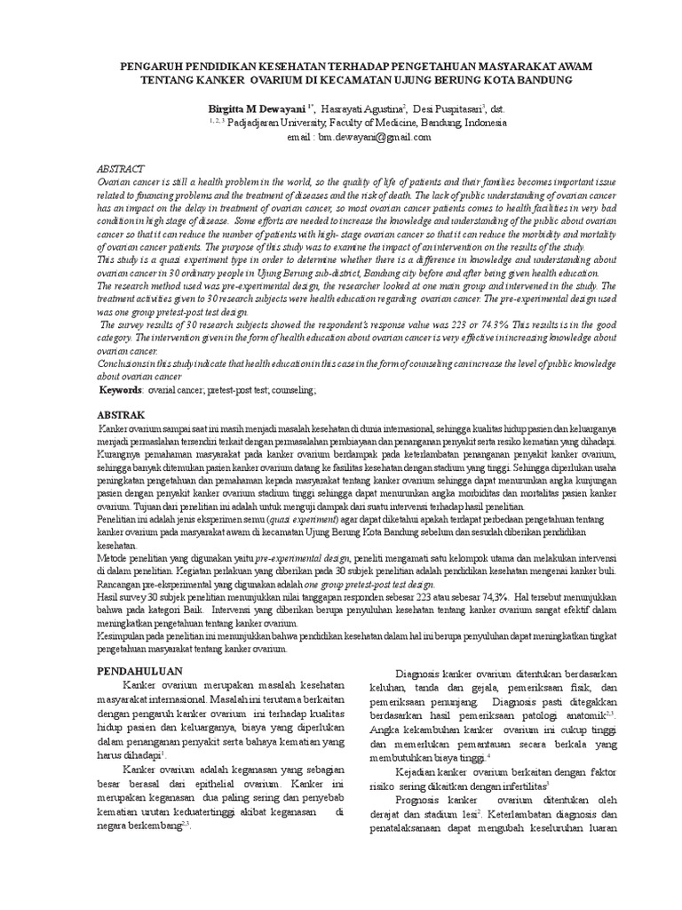 Contoh Exp4 | PDF | Cancer | Ovarian Cancer