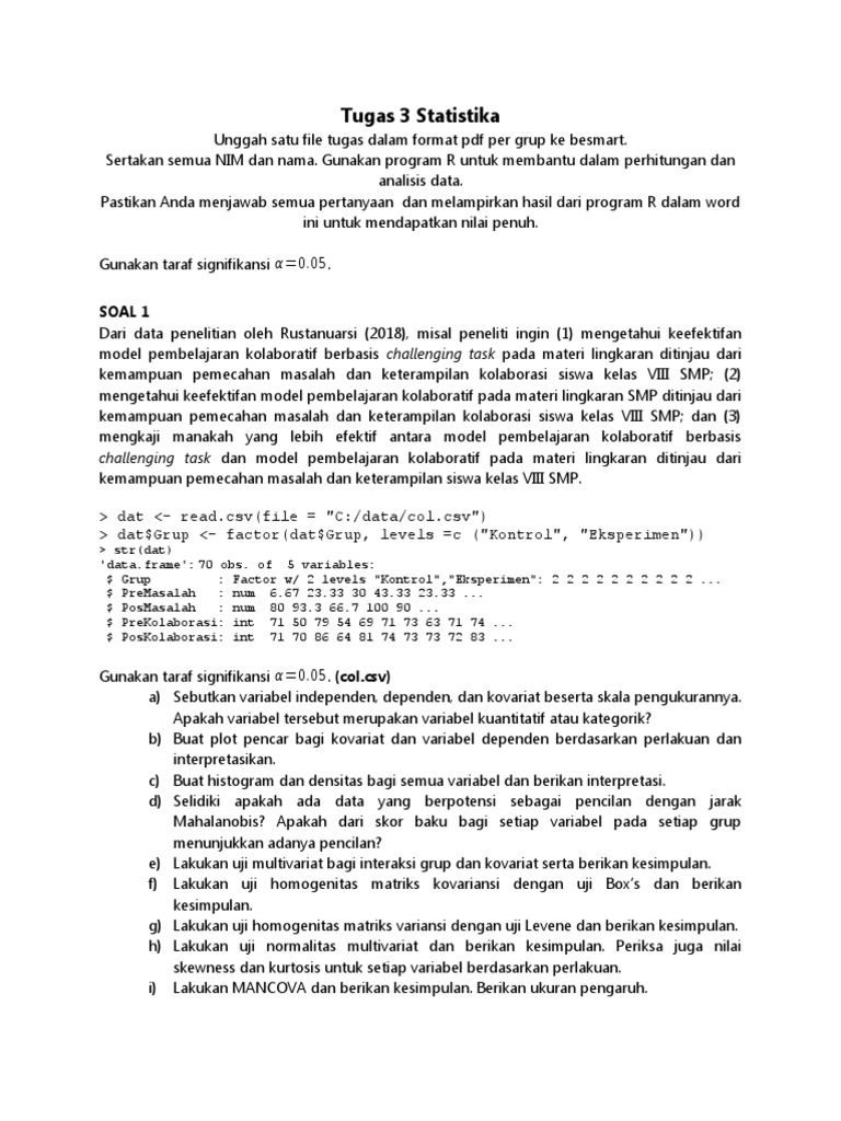 Tugas 3 Statistika | PDF