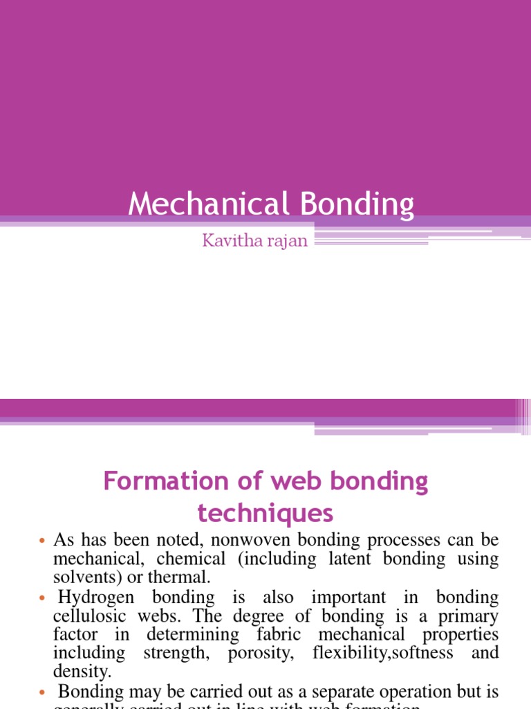 Mechanical Bonding 3 | PDF | Nonwoven Fabric | Textiles