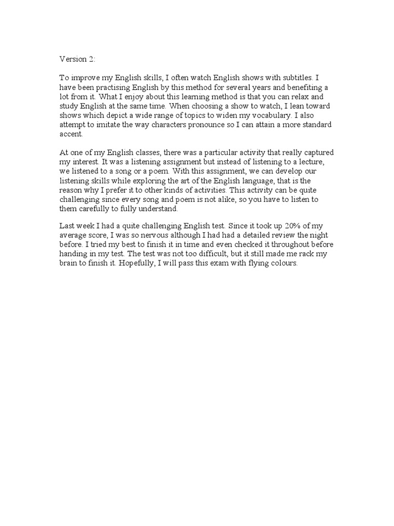 Writing Journal 1 Version 2 | PDF | Wellness