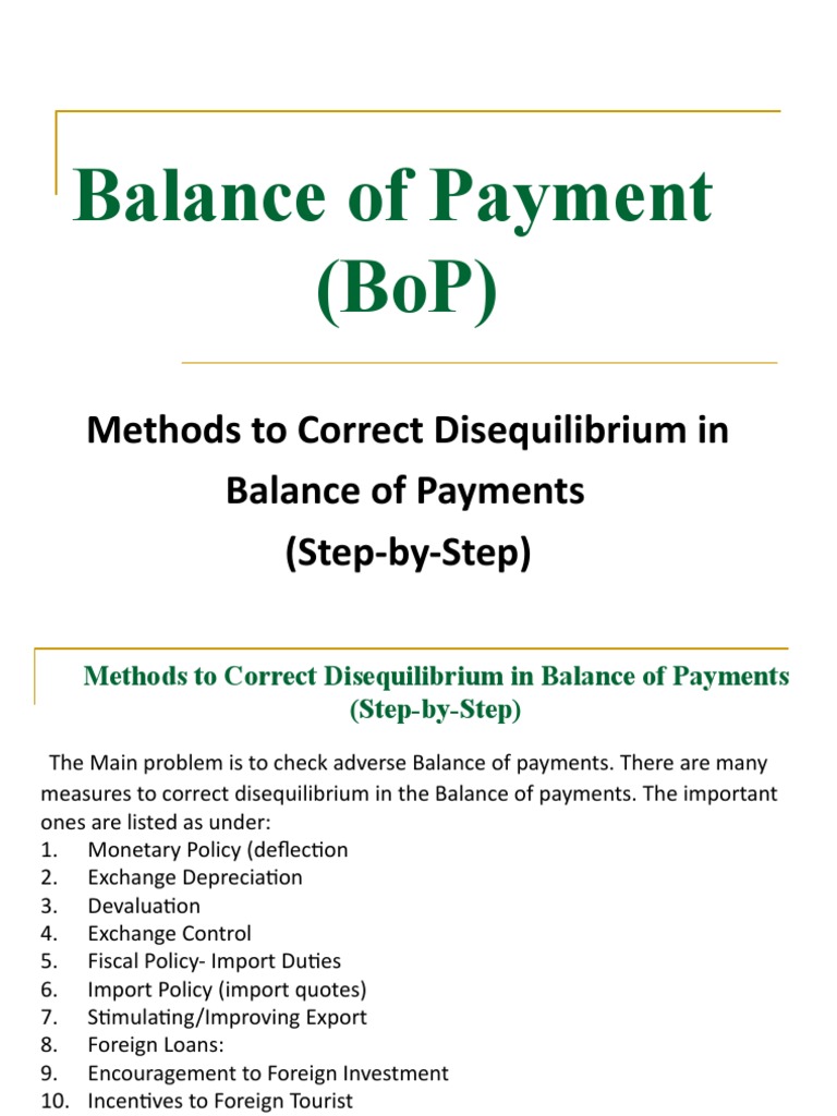 IFM - Lecture 2.5 - Methods To Correct Disequilibrium in BOP | PDF ...