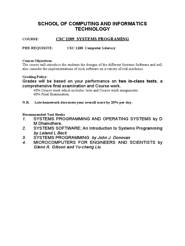 CSC 2209 Notes | Download Free PDF | Programming | Computer Program CSC 2209 Notes | Download Free PDF | Programming | Computer Program