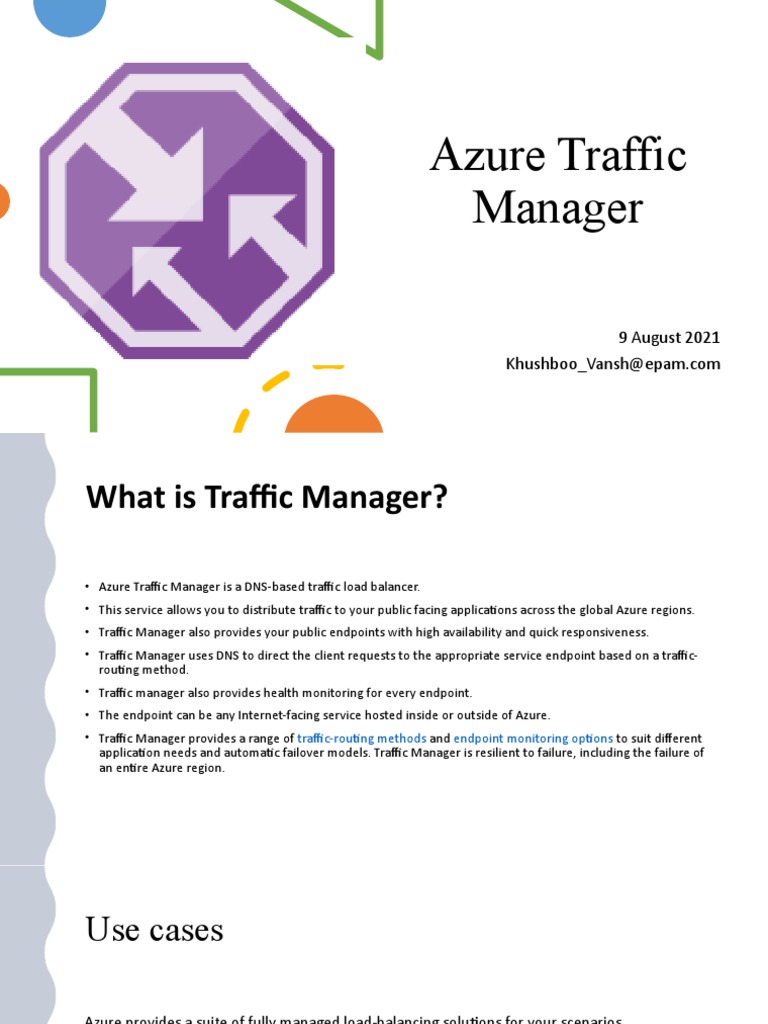 Azure Traffic Manager: 9 August 2021 | PDF | Load Balancing (Computing ... Azure Traffic Manager: 9 August 2021 | PDF | Load Balancing (Computing ...
