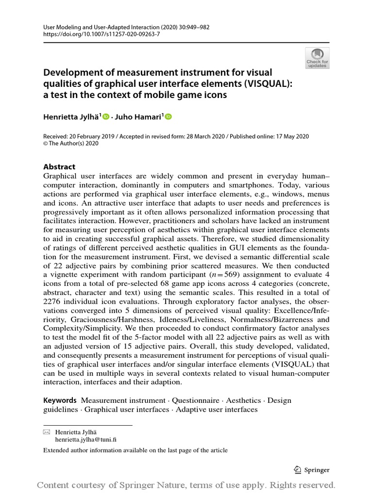 Development of Measurement Instrument For Visual Q | PDF | Graphical ...