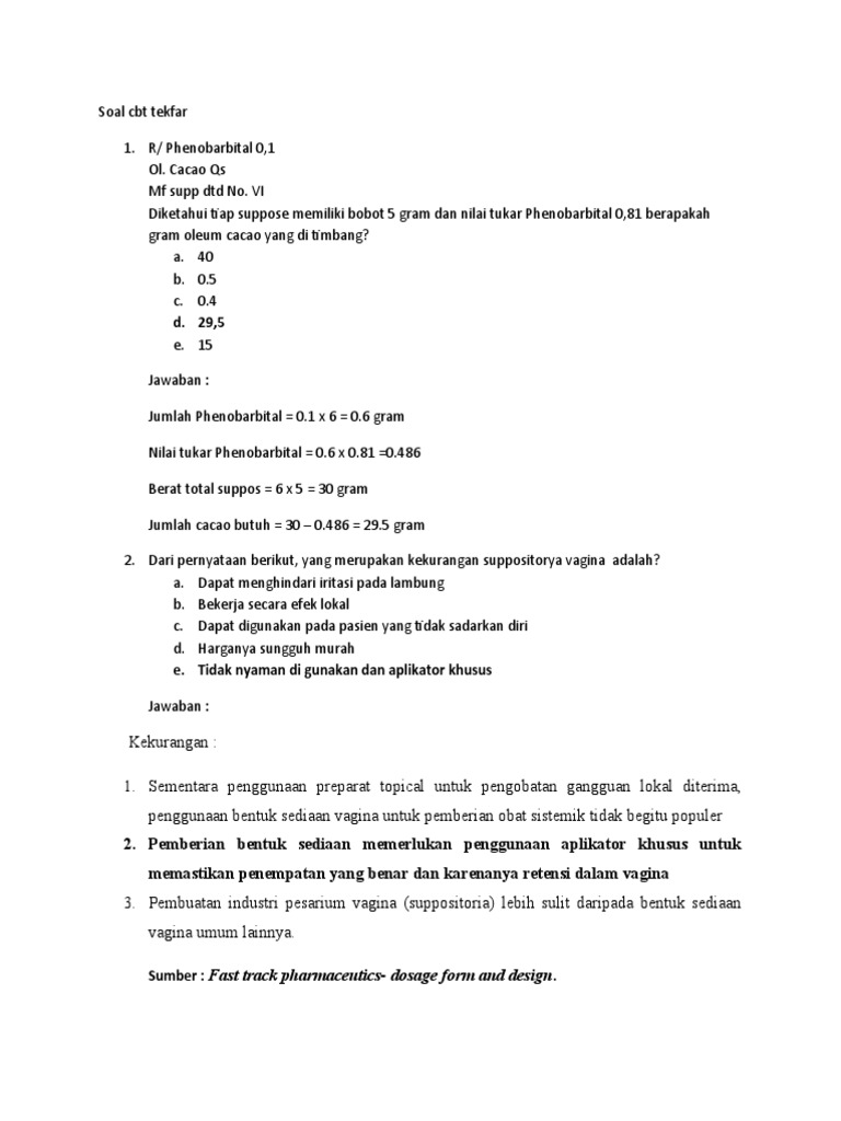 Soal CBT Tekfar | PDF