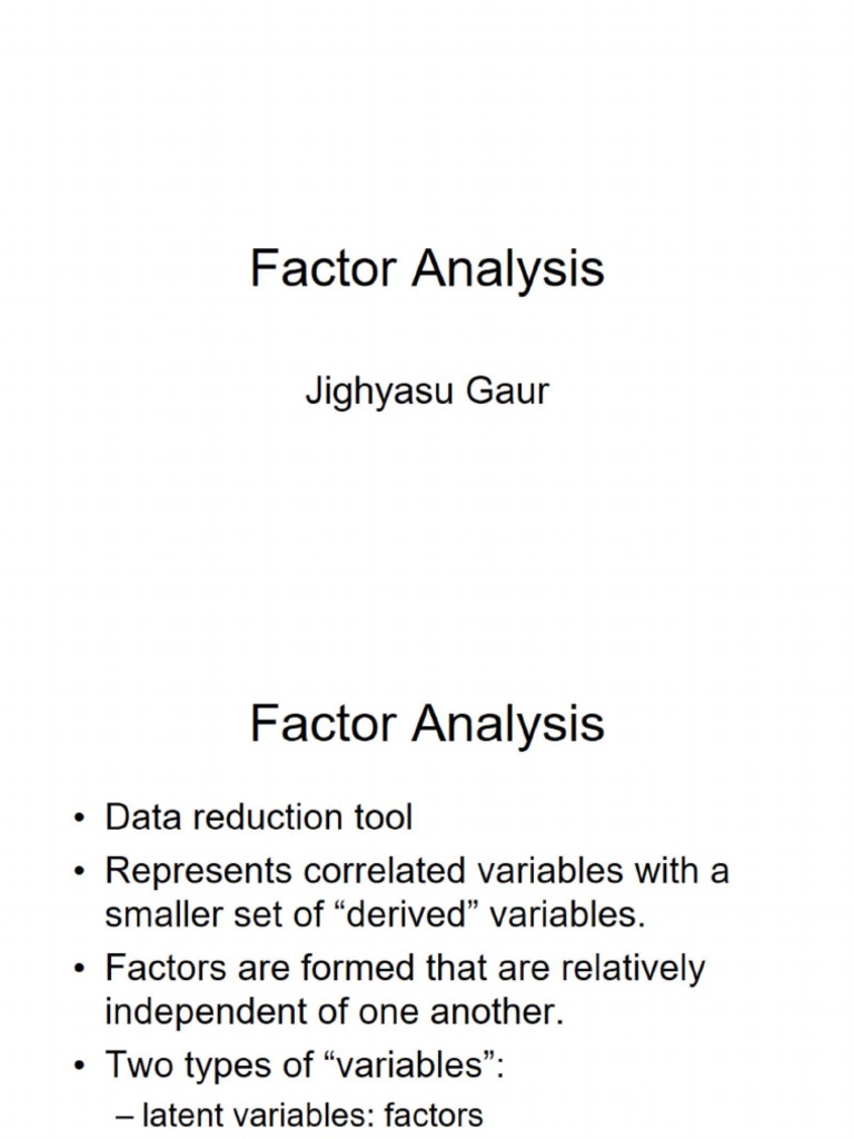 Factor Analysis | PDF