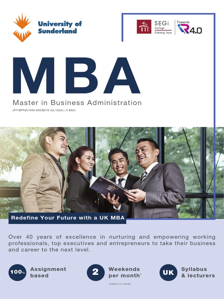 MBA Brochure v2 | PDF | Lecturer | Master Of Business Administration