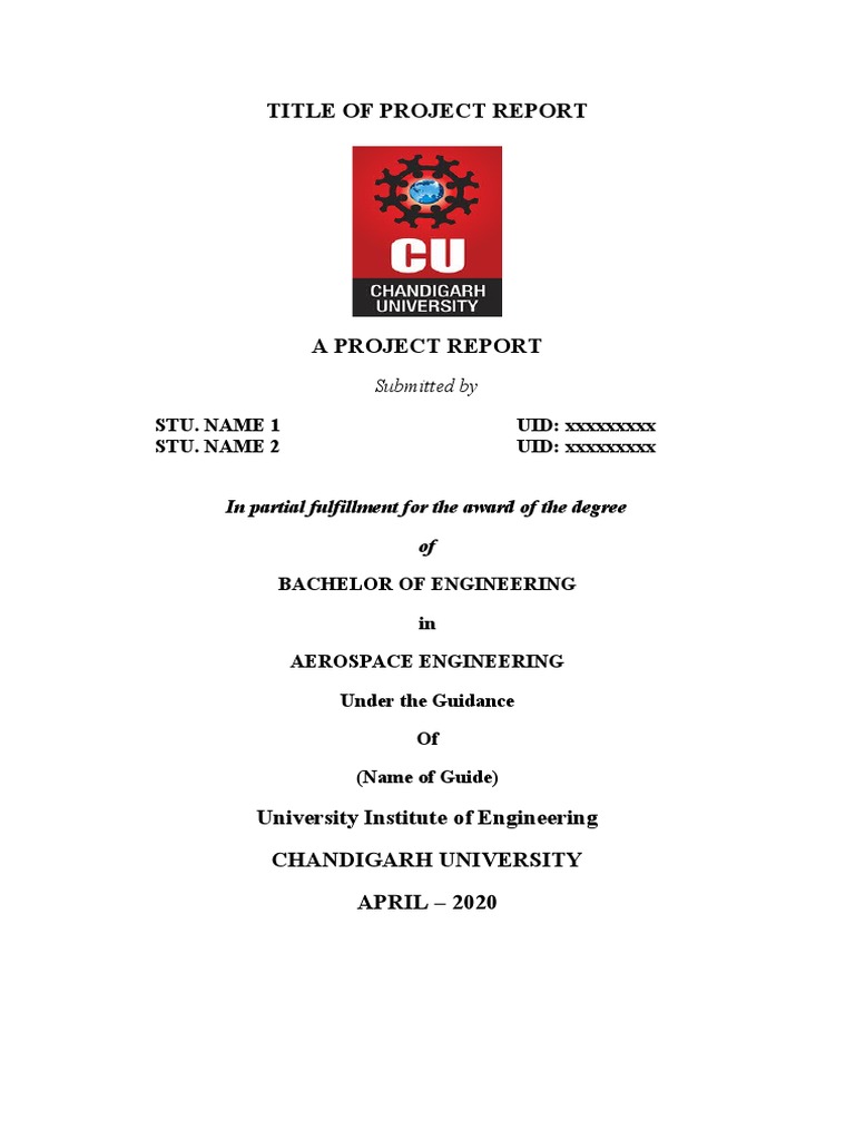 Title of Project Report: Stu. Name 1 UID: XXXXXXXXX Stu. Name 2 UID ...