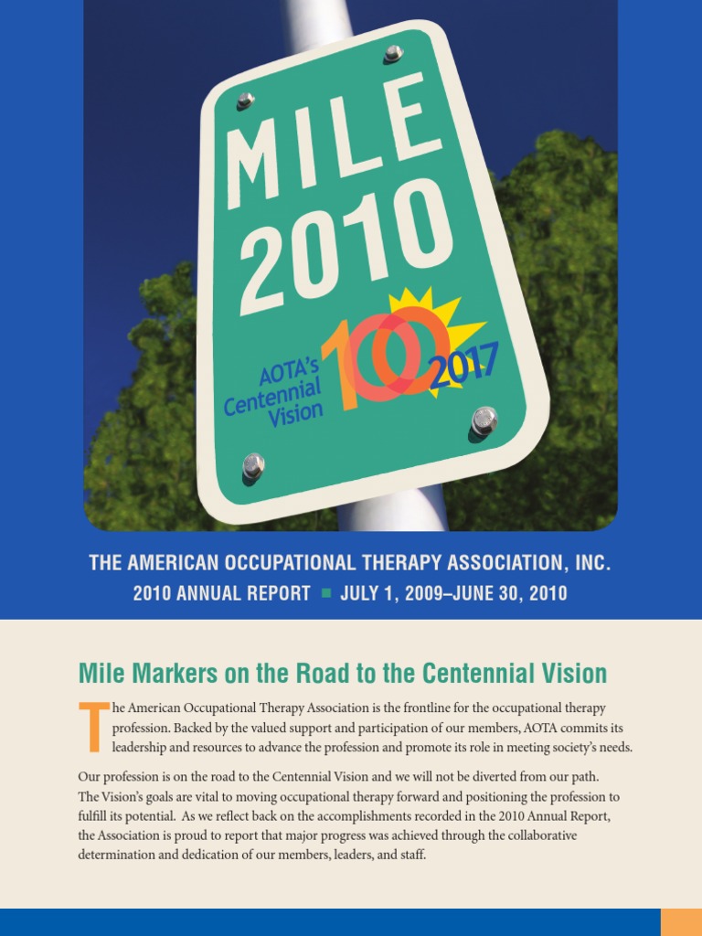 AOTA Milestones To The Centennial Vision | PDF | Occupational Therapy ...
