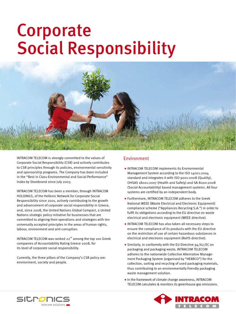 CSR Leaflet Profile | PDF | Corporate Social Responsibility ...
