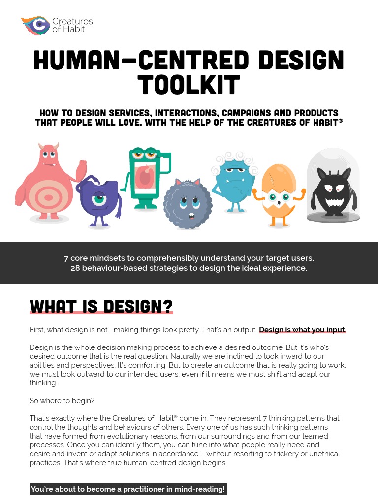 Creatures of Habit Human Centred Design Toolkit | PDF | Decision Making ...