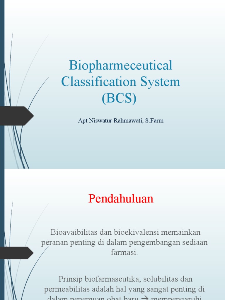Biopharmaceutical Classification System (BCS) | PDF