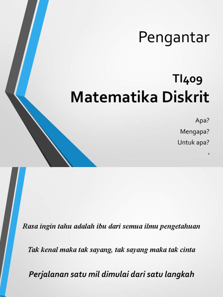01 Pengantar Matematika Diskrit | PDF | Sains & Matematika | Komputer
