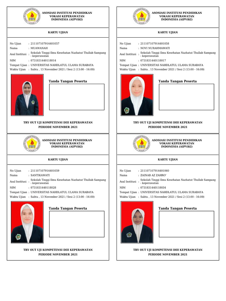 Kartu Ujian To Ukom | PDF