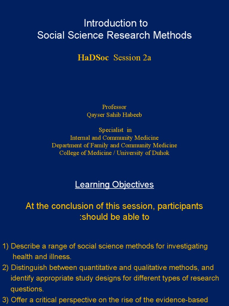 Social Science Research Methods Overview | PDF | Qualitative Research ...