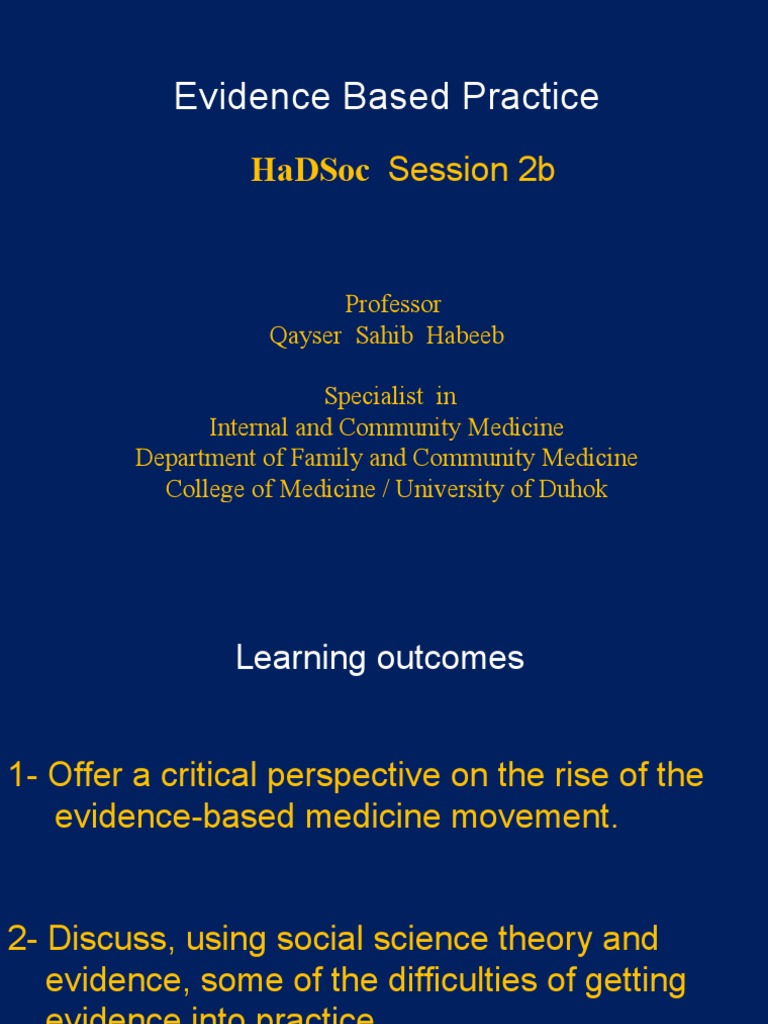 Evidence Based Practice-3rd Yr. Version | PDF | Evidence Based Medicine ...