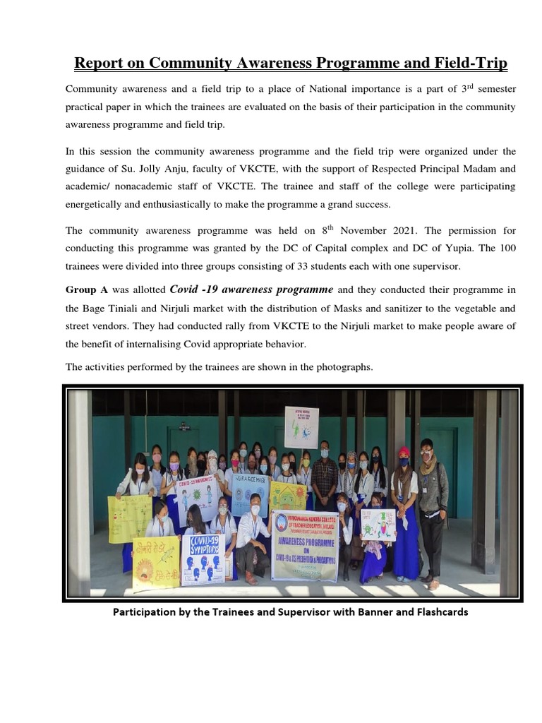 Community Awareness Prograame and Field Trip at VKCTE Nirjuli ...