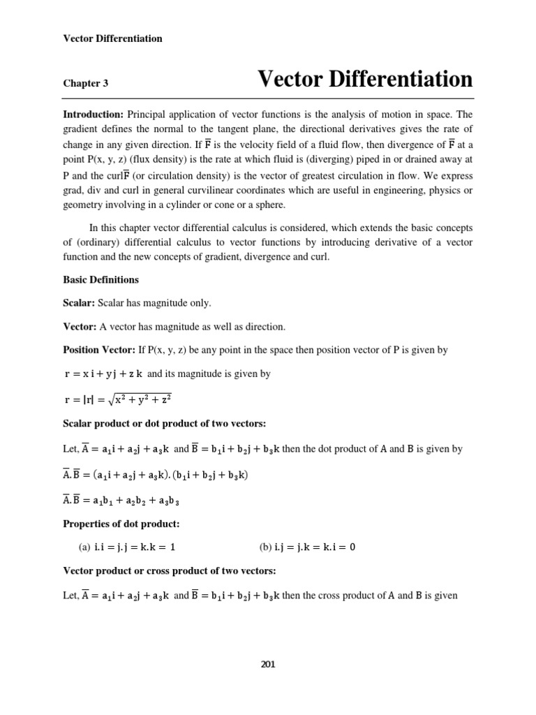 Unit Ii Vector Differentiation Notes Pdf Acceleration Gradient