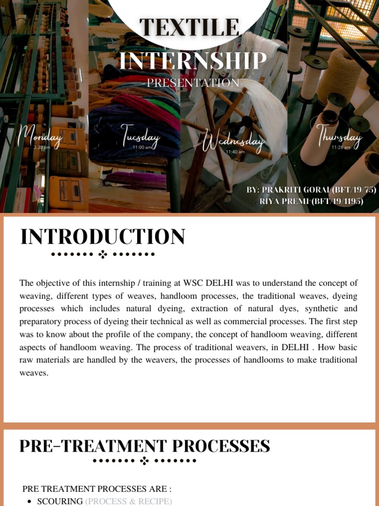 Textile Internship | PDF | Loom | Weaving