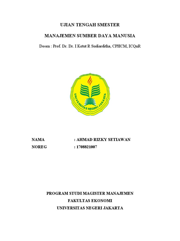 UTS MSDM - Ahmad Rizky Setiawan | PDF