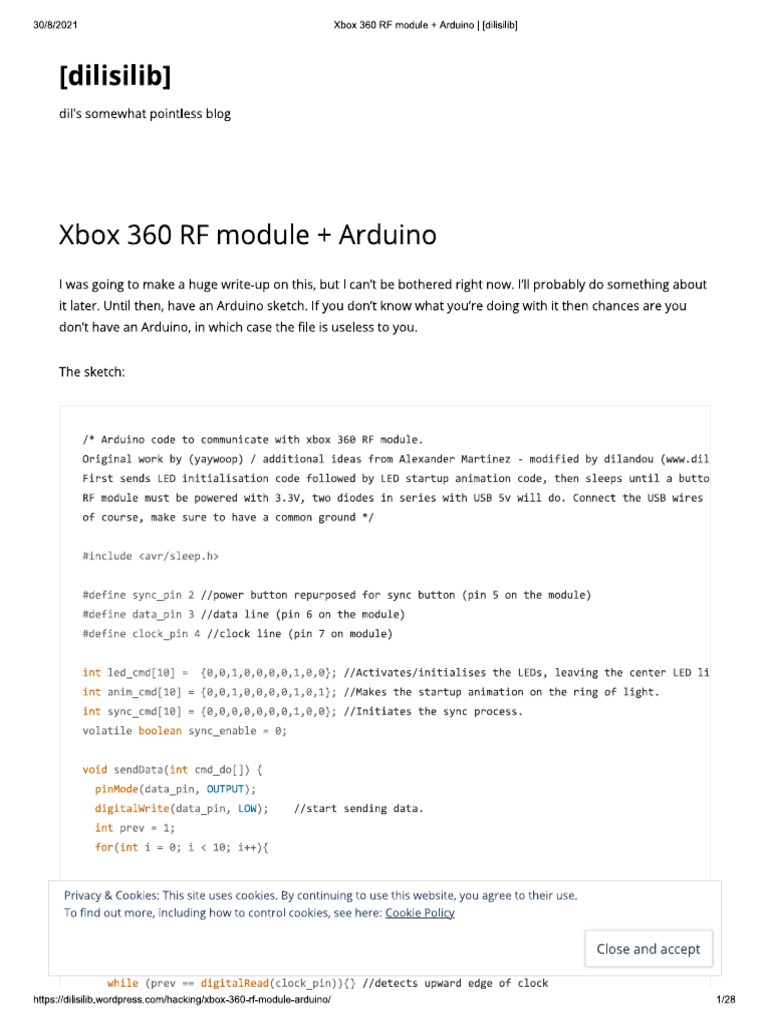 Xbox 360 RF Module + Arduino | PDF