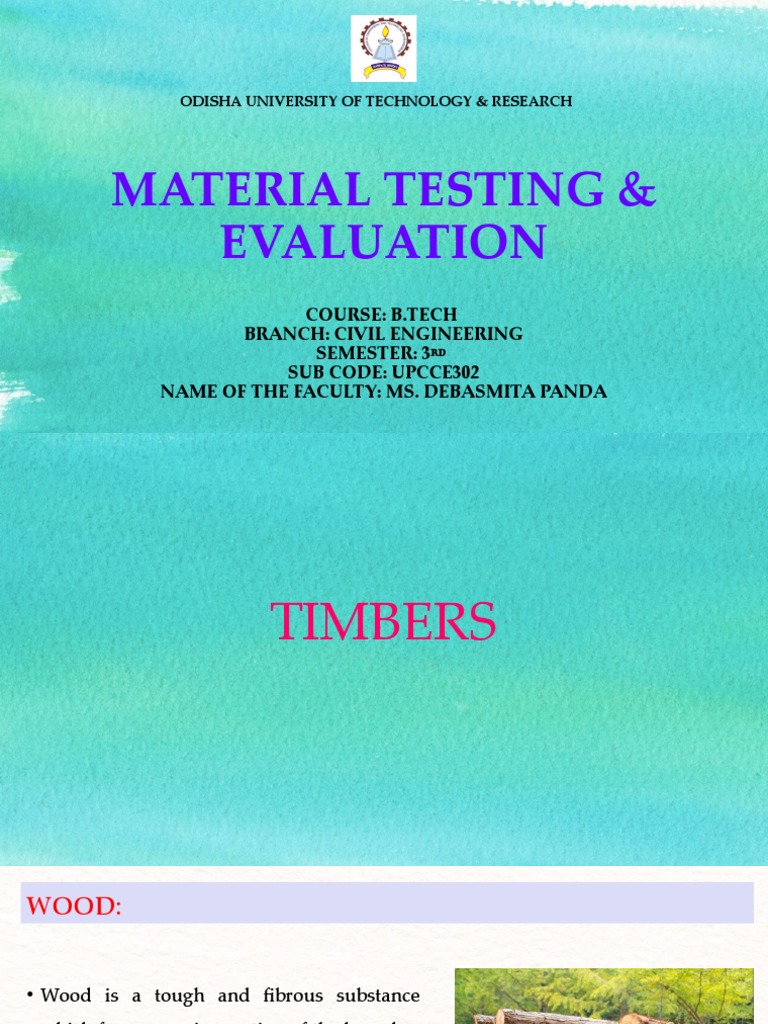 Material Testing & Evaluation | PDF | Wood | Lumber
