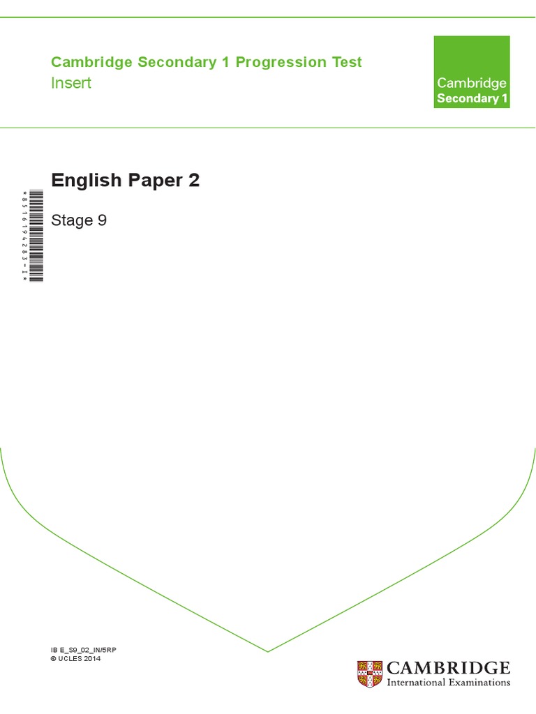 English Paper 2: Insert | PDF