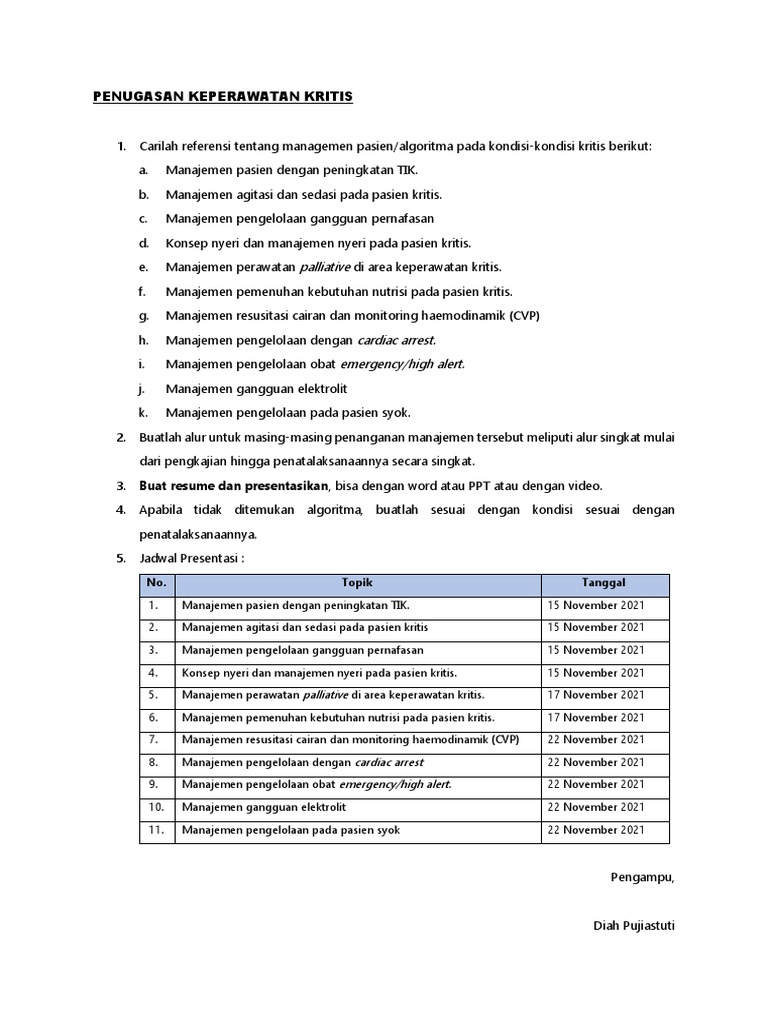 Penugasan Keperawatan Kritis Algoritma - 2021 | PDF | Sains & Matematika