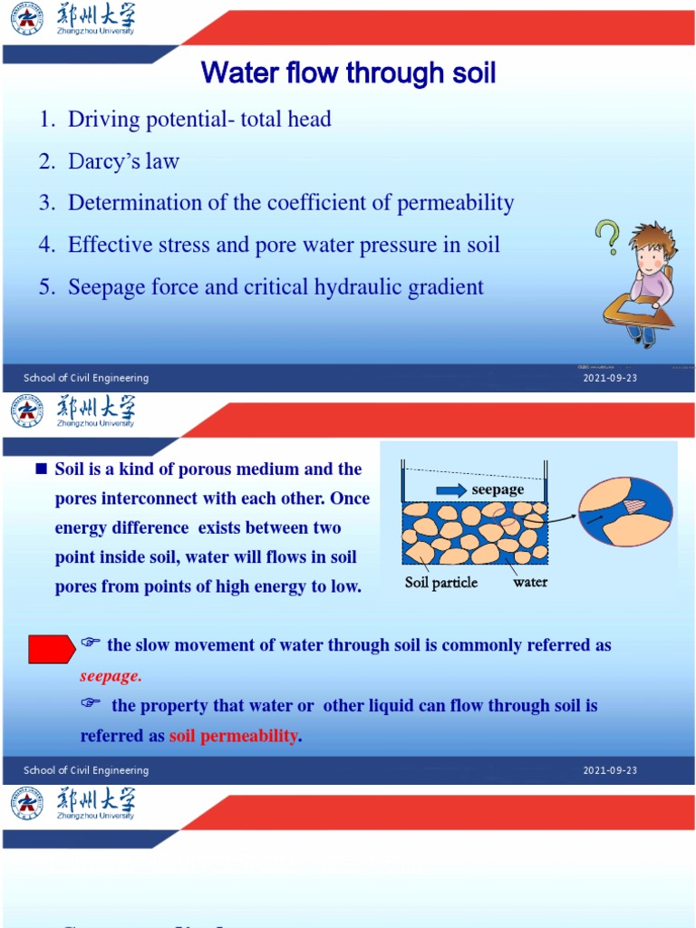 CHAPTER 2 Water Flow Through Soil | PDF | Soil Mechanics | Permeability ...