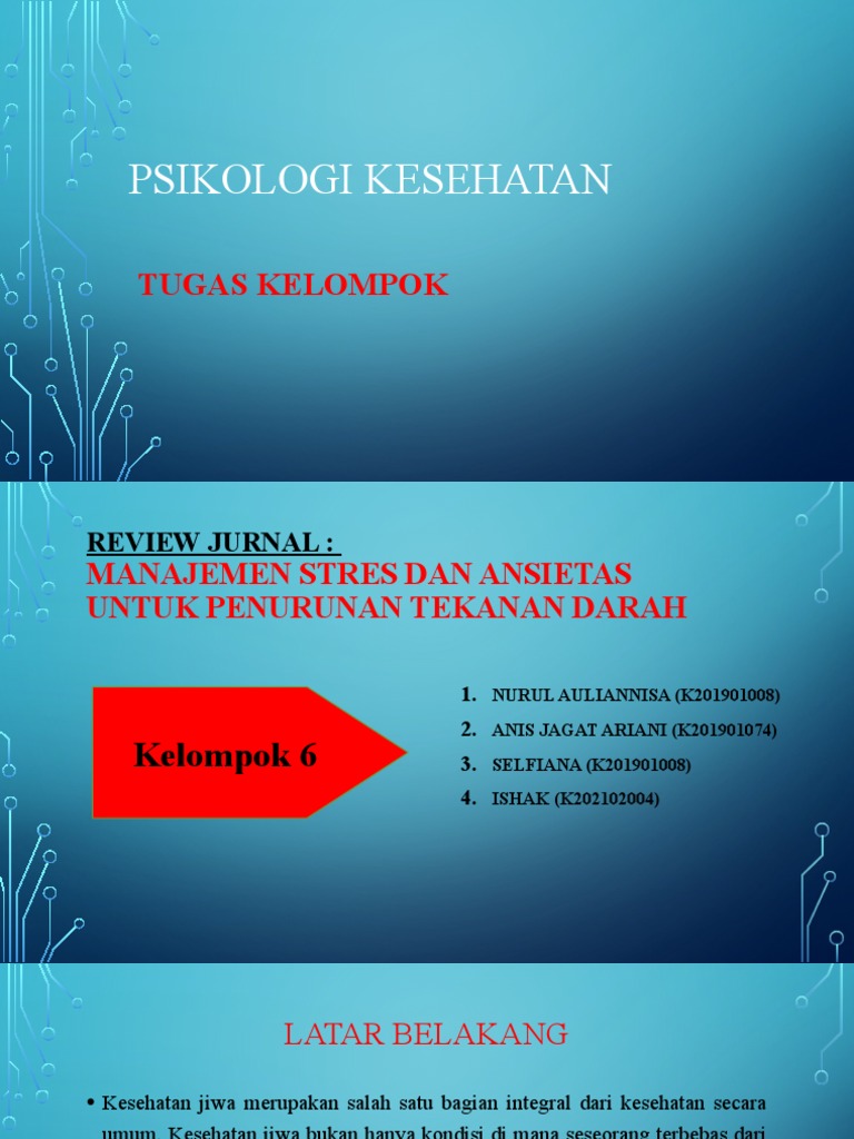 Review Jurnal Psikologi Kesehatan Kel 6 Pdf