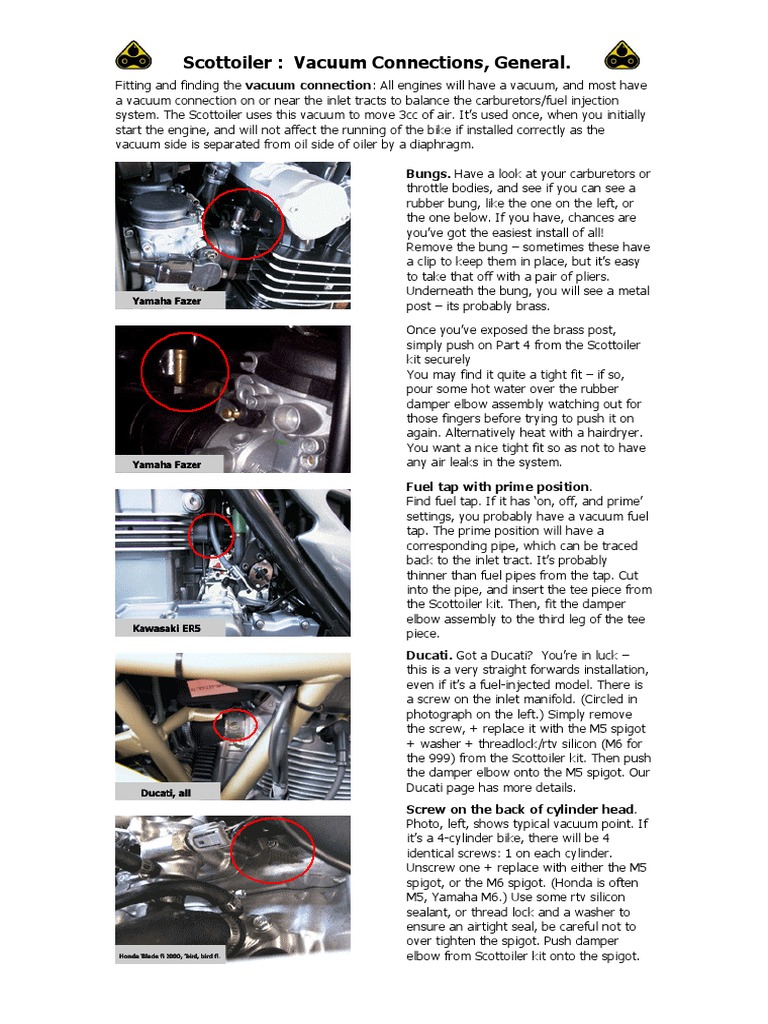 Scottoiler: Vacuum Connections, General.: Bungs. Have A Look at Your ...