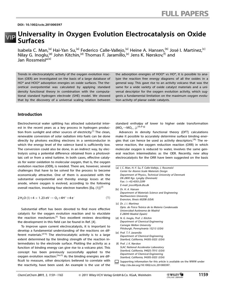Universality in Oxygen Evolution Electrocatalysis On Oxide Surfaces ...