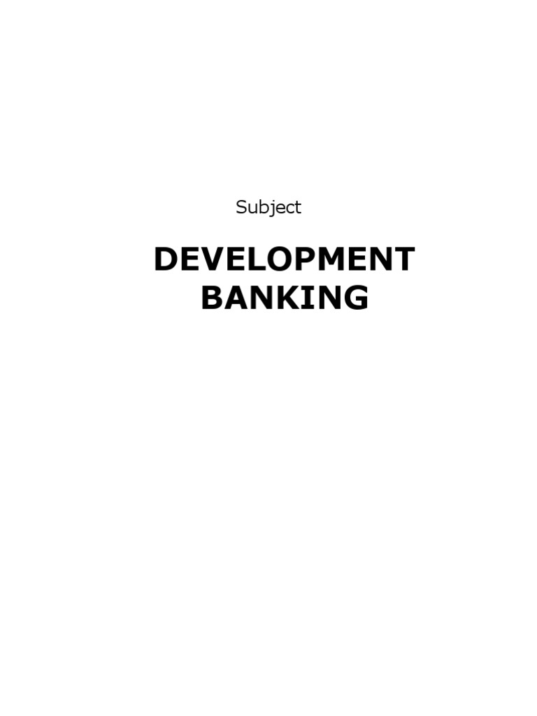 Development Banking | PDF | Banks | Economic Development