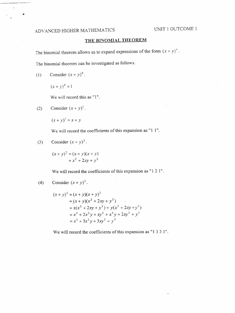 1 1b Binomial Theorem | PDF