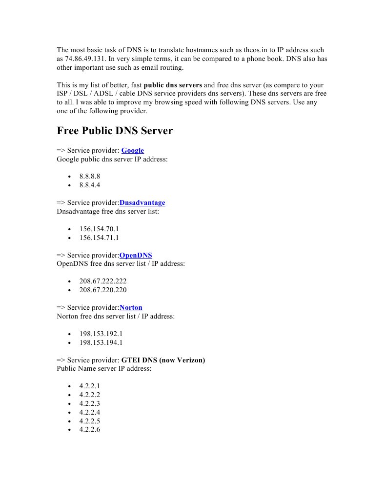 Public DNS | PDF