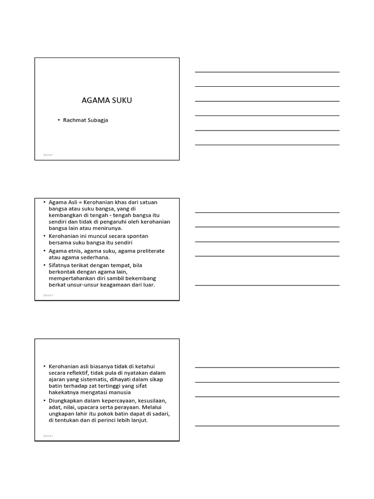 Agama Suku: Kerohanian Asli dan Perkembangannya | PDF