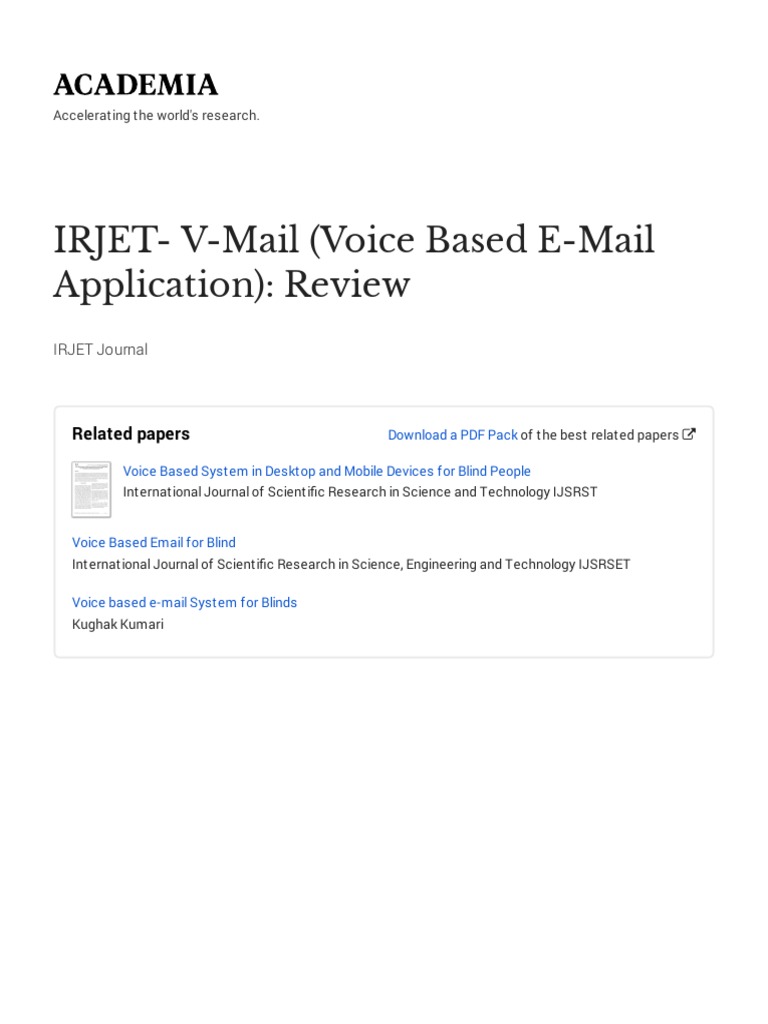 MAIN Email For The Blind | PDF | Interactive Voice Response | Voicemail