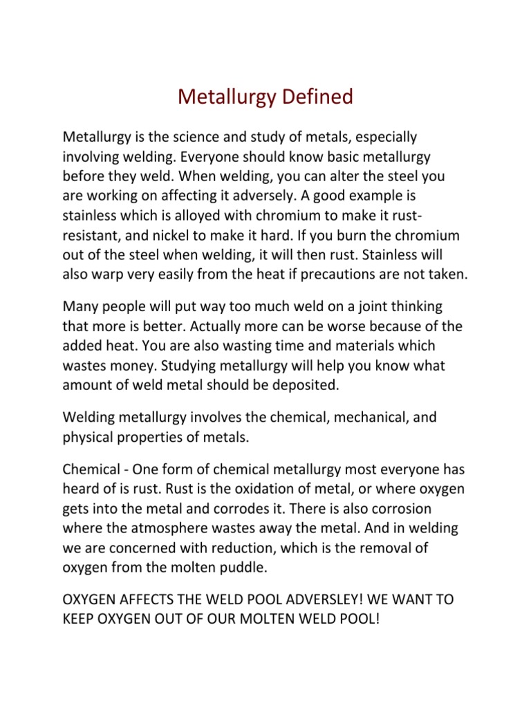 Understanding Metallurgy for Welding | PDF | Metallurgy | Metals