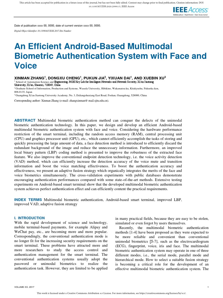 An Efficient Android-Based Multimodal Biometric Authentication System ...