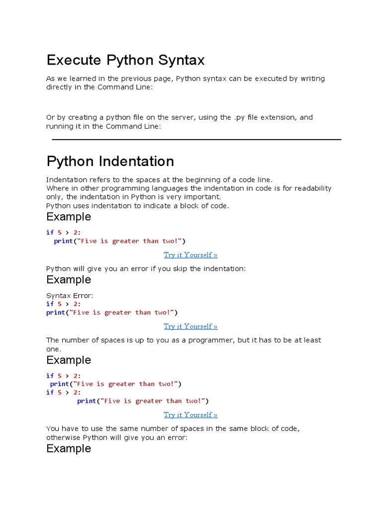 Syntax in Python | PDF