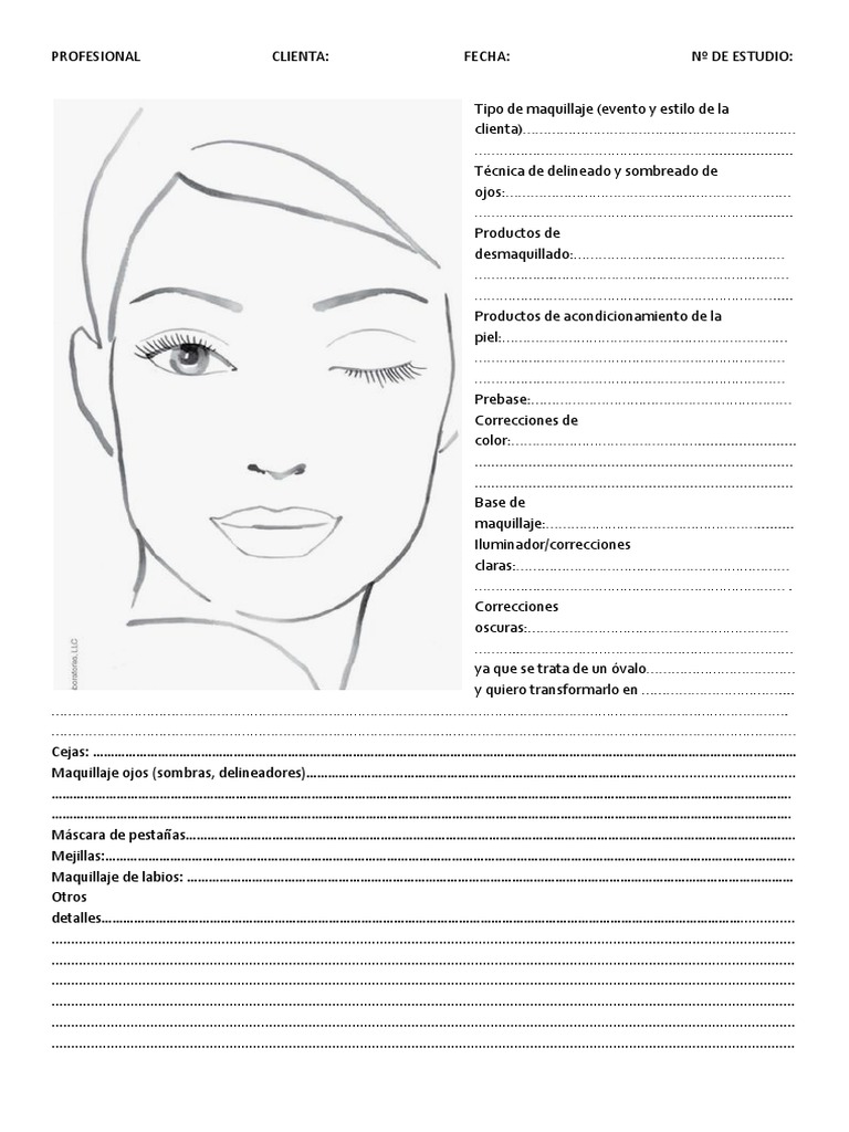 Ficha Rostro de Maquillaje | PDF | Belleza | Productos cosméticos