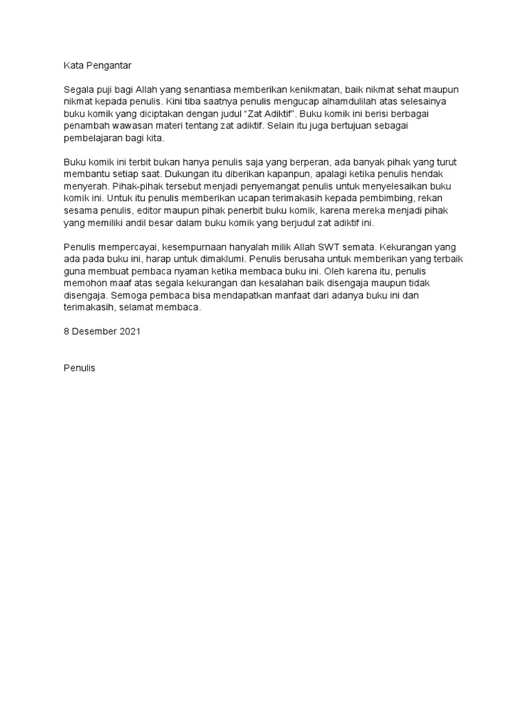 Kata Pengantar Komik 8G2 | PDF