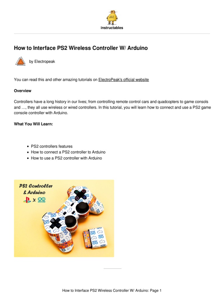 How To Interface Ps2 Wireless Controller W Arduino Pdf Computing Computer Engineering 3190