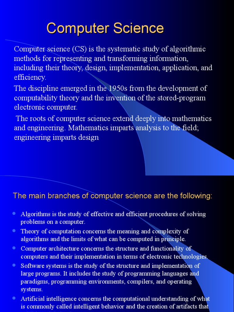 Overview of Computer Science and Information Systems | PDF ...