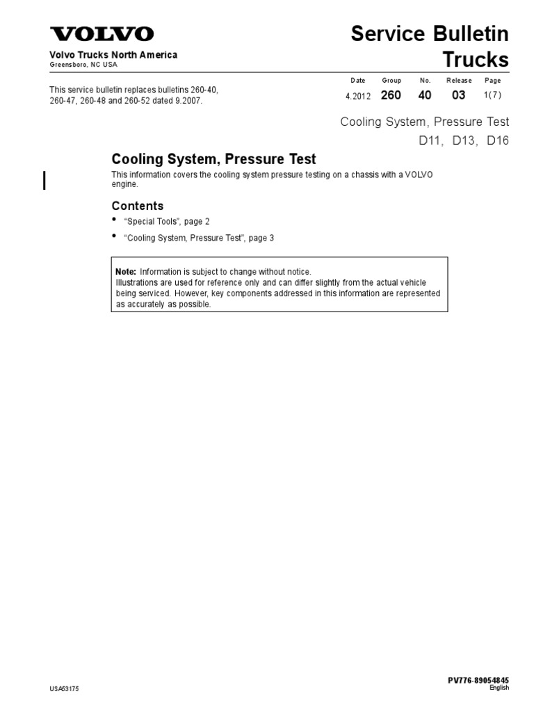 Cooling System Pressure Test Procedure | PDF | Leak | Radiator