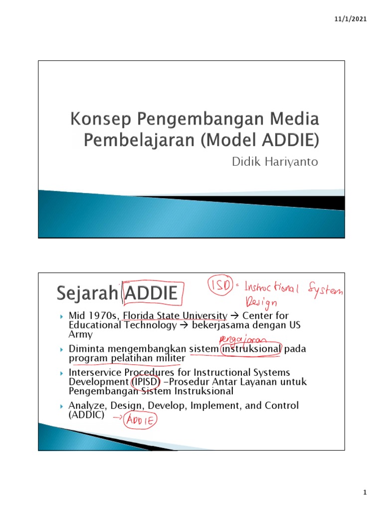 Pertemuan 10 - Konsep Pengembangan Media Pembelajaran (Model ADDIE ...