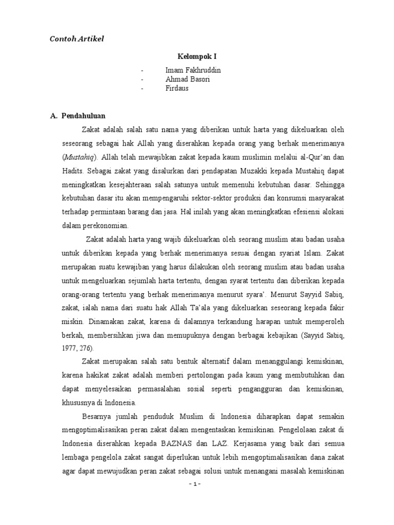 Contoh Artikel | PDF