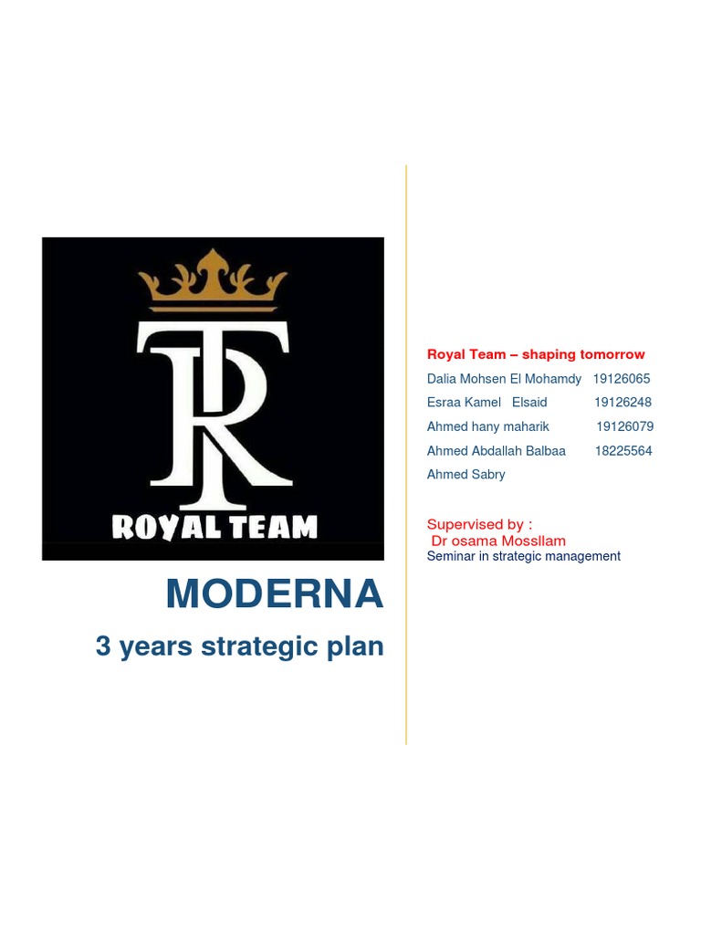 Moderna Strategic Plan (Royal Team) | PDF | Strategic Management ...