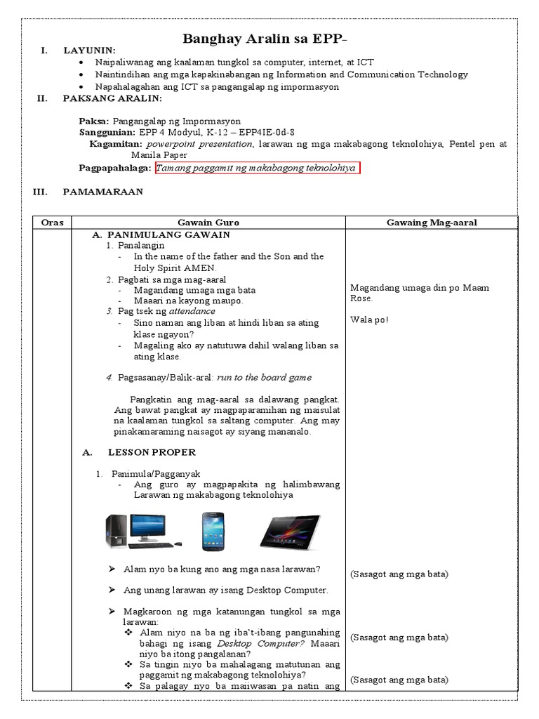 Sanico, Rosalinda R. Ict Lesson Plan | PDF